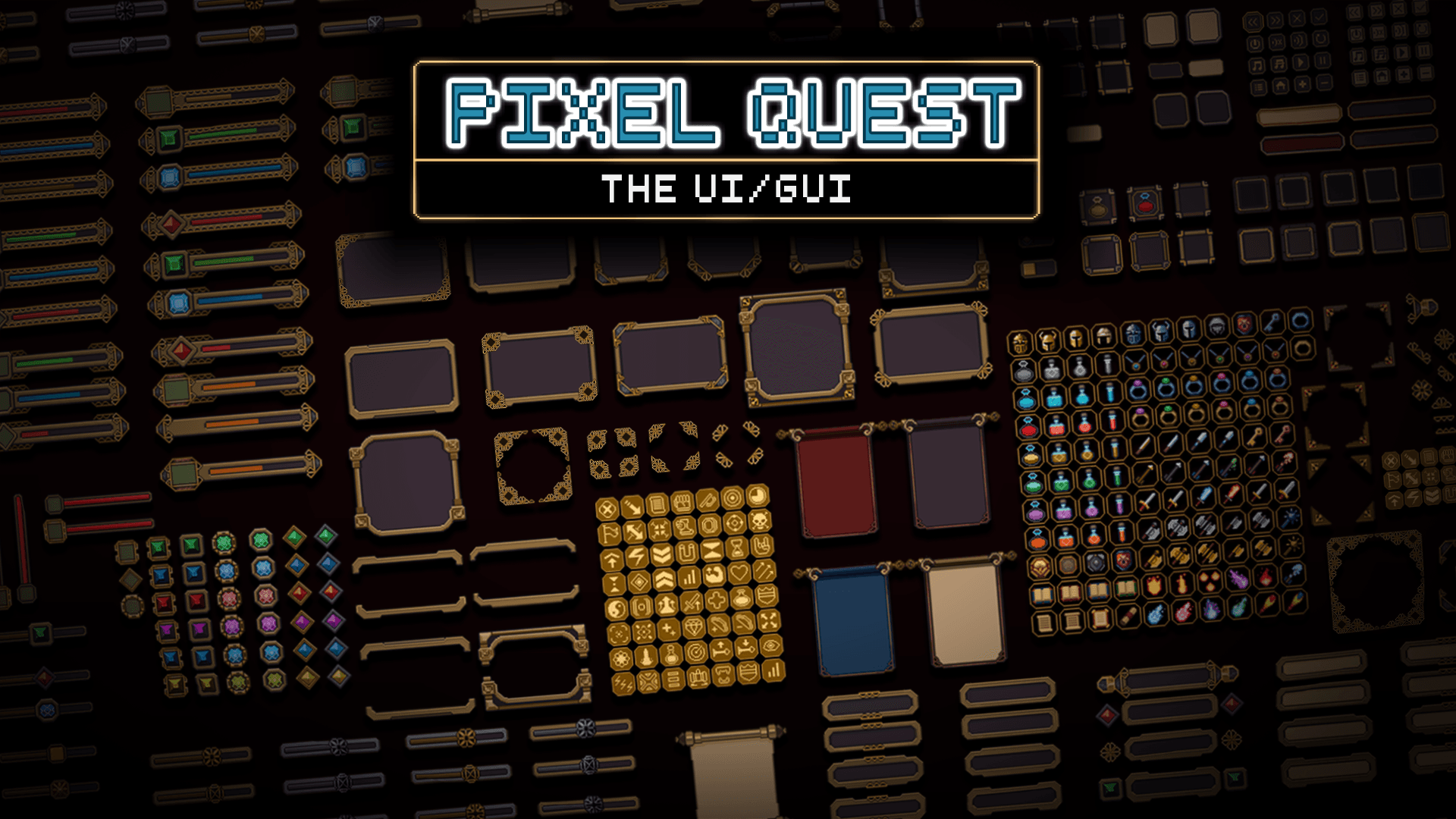 2D Pixel Quest - UI - a premium asset pack to build games with GDevelop. | GDevelop